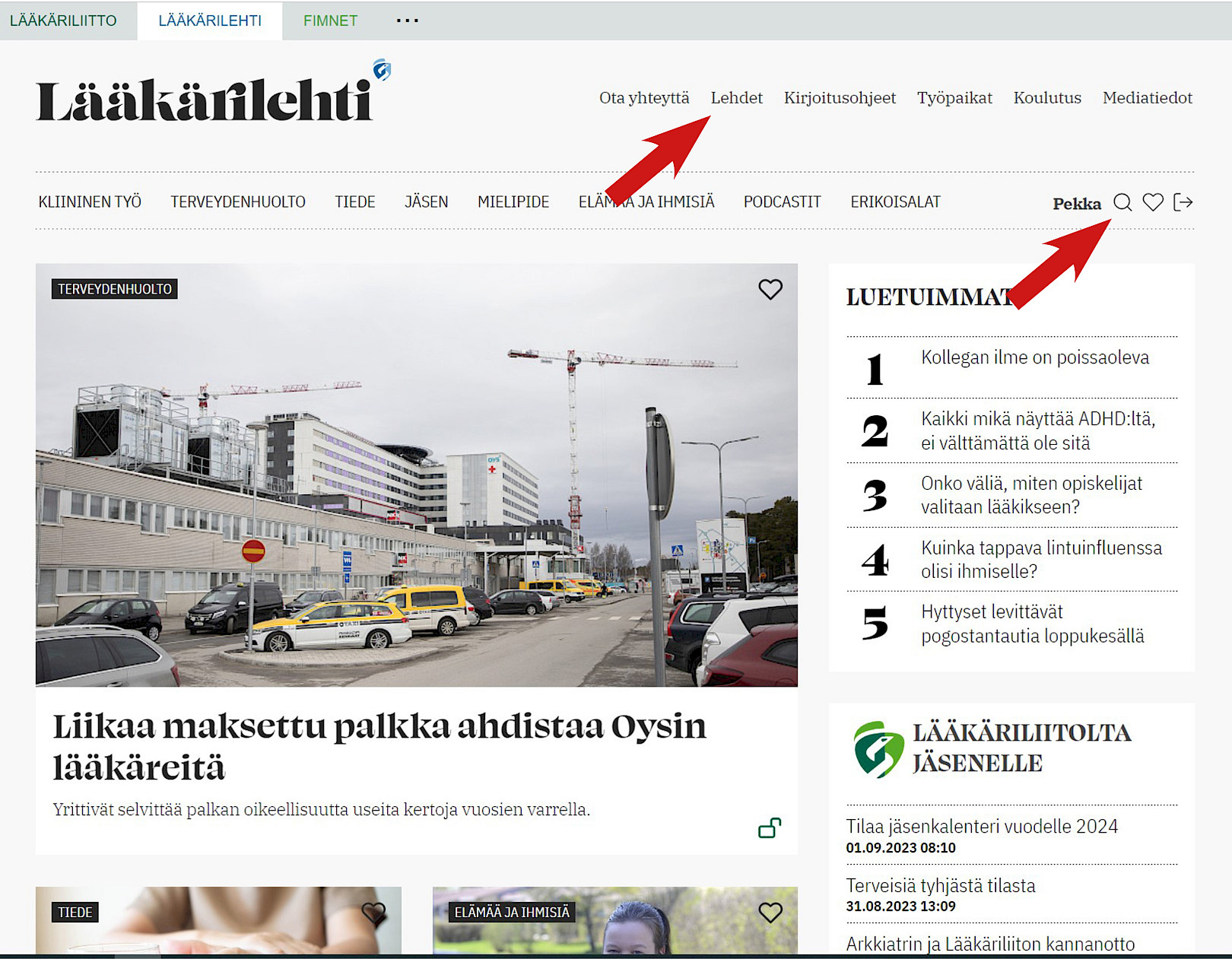 Näin saat Lääkärilehden verkosta kaiken irti - Lääkärilehti